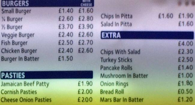 Menu at Oh My Cod Fish Bar, London, Catford Hill