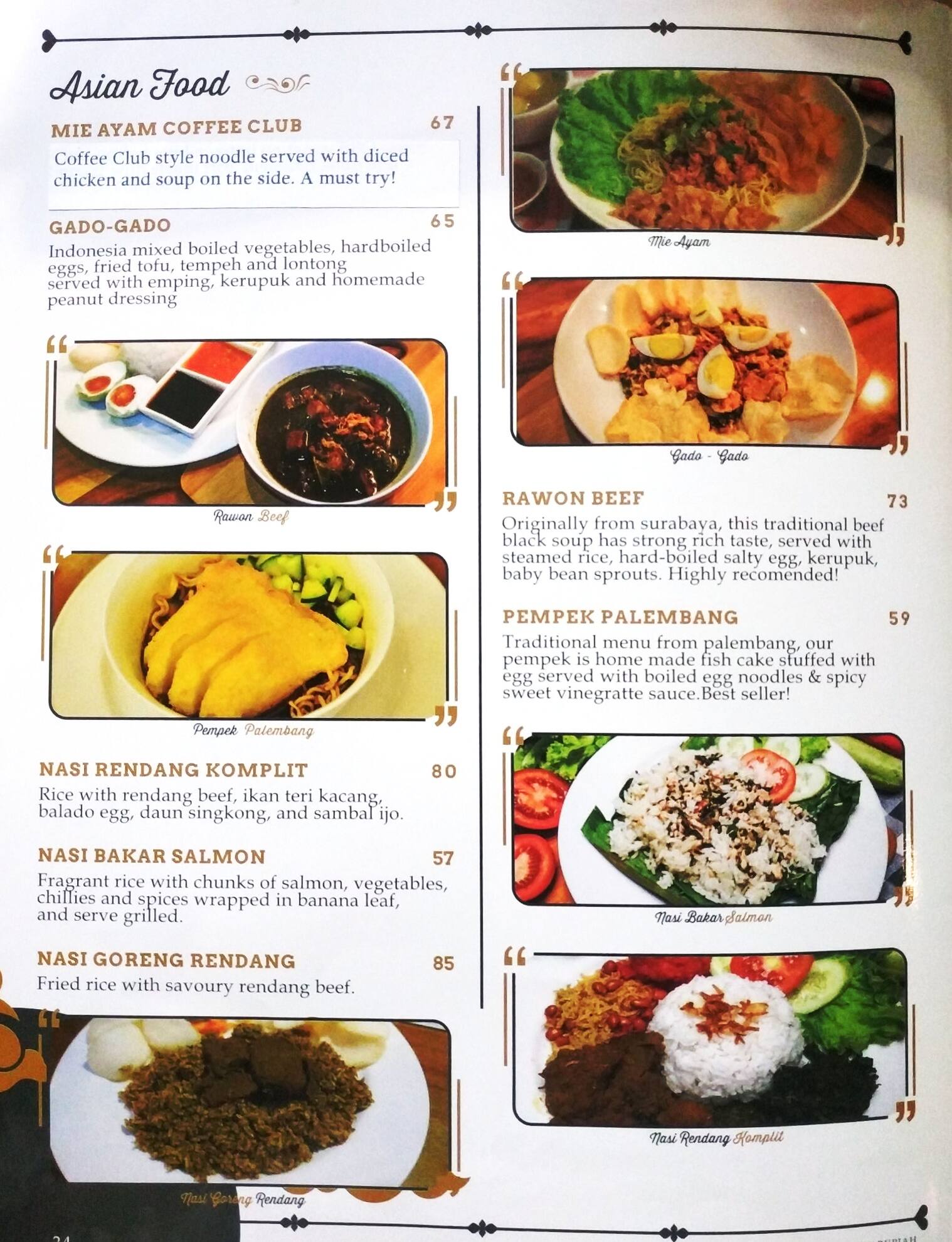 Menu at Coffee Club, North Jakarta, Jl. Asia Afrika No.19