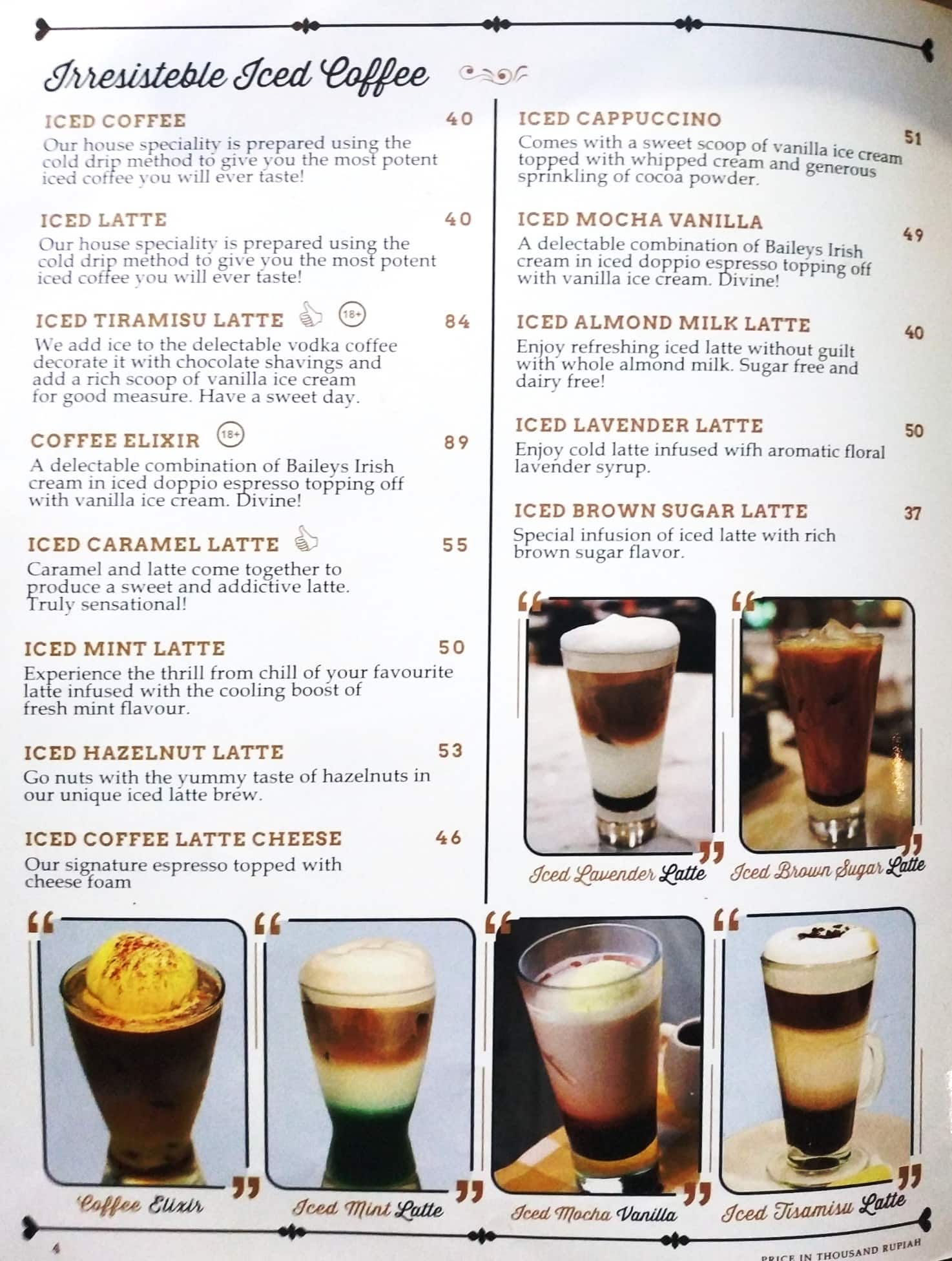 Menu at Coffee Club, North Jakarta, Jl. Asia Afrika No.19