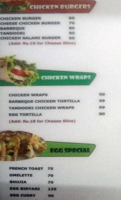 Menu at Chatkazz, Lucknow, 18/116