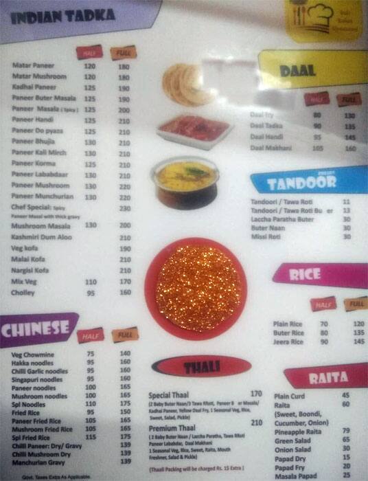Menu at Chatkazz, Lucknow, 18/116