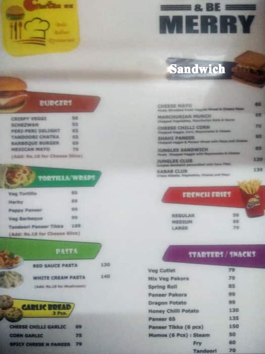 Menu at Chatkazz, Lucknow, 18/116