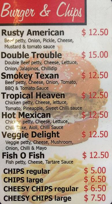 Menu at Kebab Hut restaurant, Saint Kilda