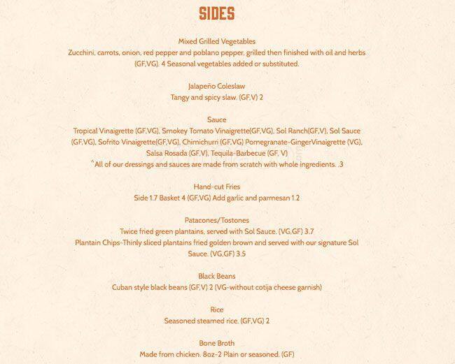 Menu at Sol Food pub & bar, Everett