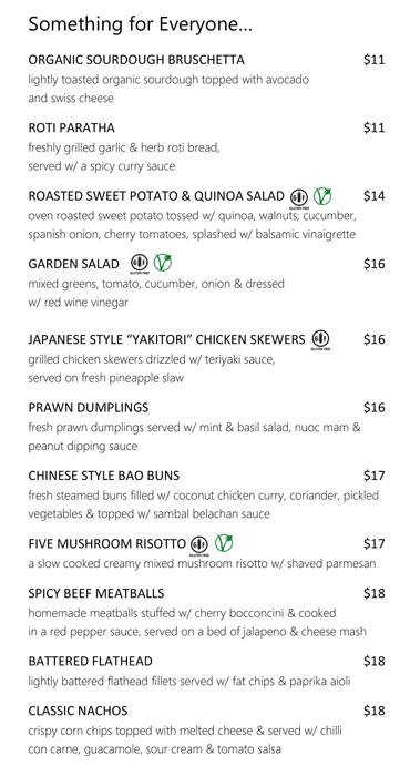 Menu at Tales Bar, Surfers Paradise