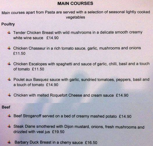 Menu at Pascal Bistro - French Restaurant, Sidcup