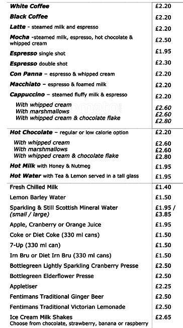 Menu at The Willow Tea Rooms pub & bar, Glasgow, 97 Buchanan St