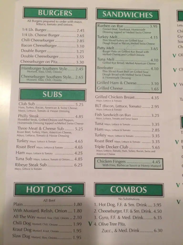 Online Menu of The Olive Tree Deli Restaurant, Winston Salem, North ...