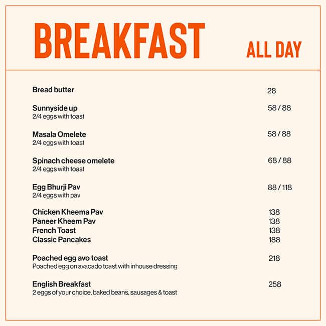 Menu of Opyum, Bavdhan, Pune