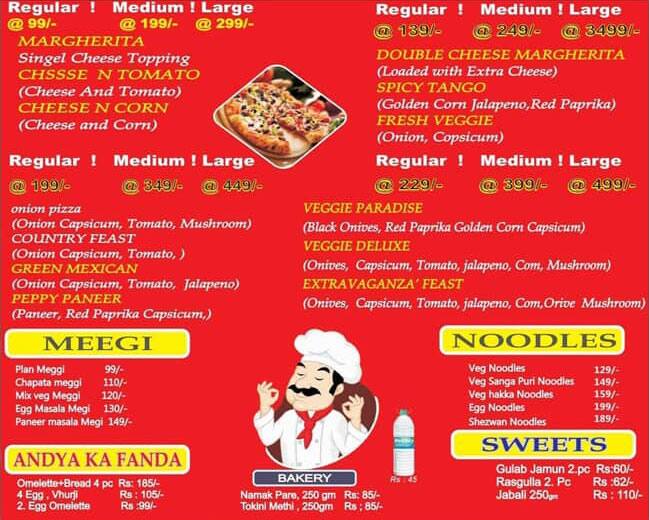 Menu of Om Pizza, Hajipur, Noida