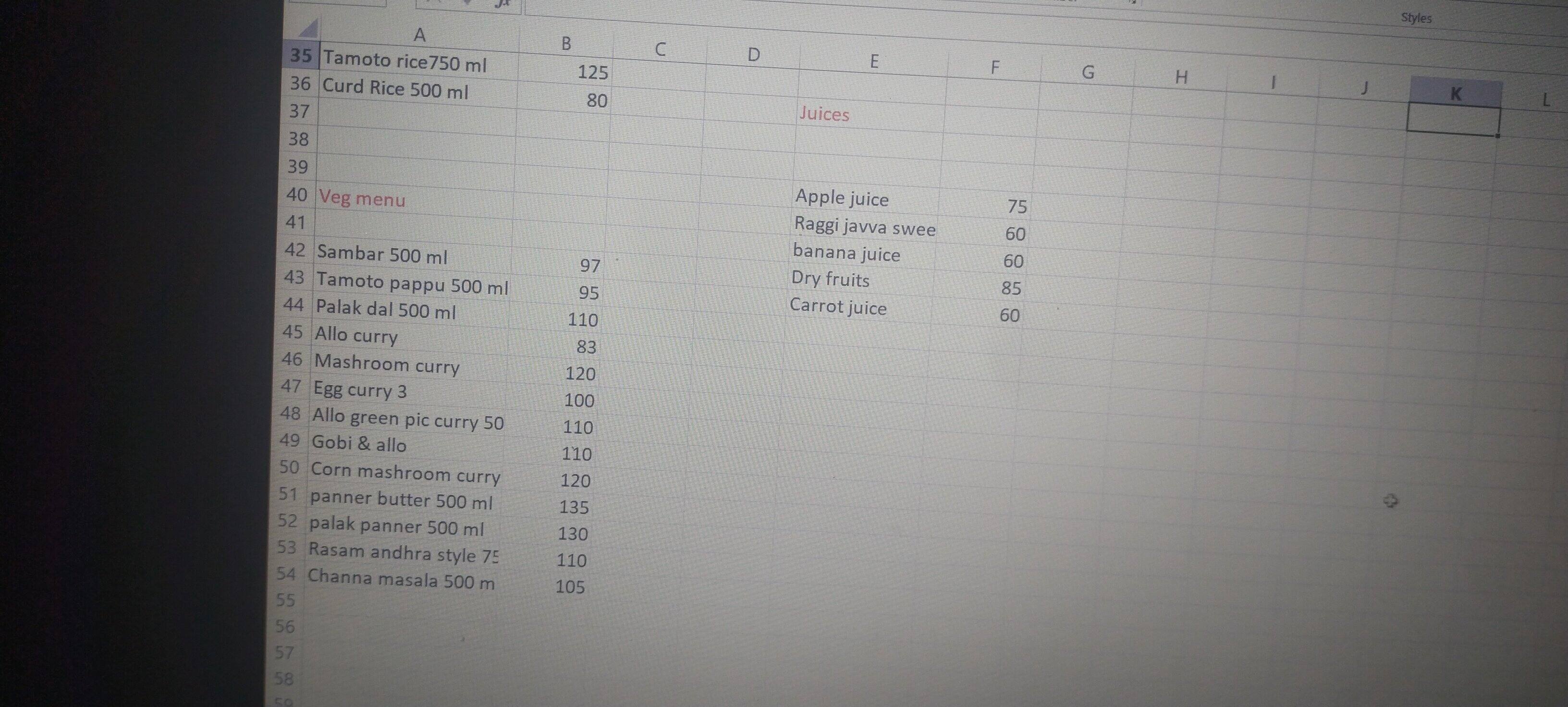 Menu of Bhevin Homeade Foods, Hebbal, Bangalore
