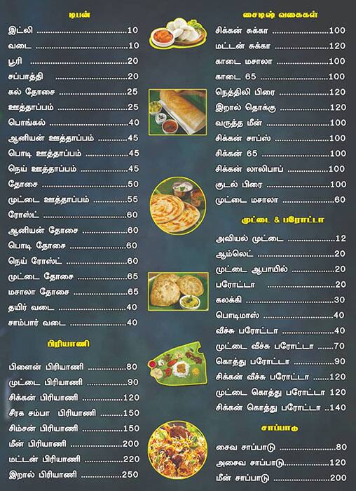 Menu of Simsan Mess, K.K. Nagar, Chennai
