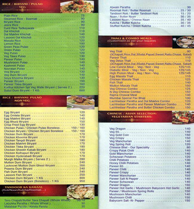 Menu at The Kadhai Kitchen, Mumbai, 20