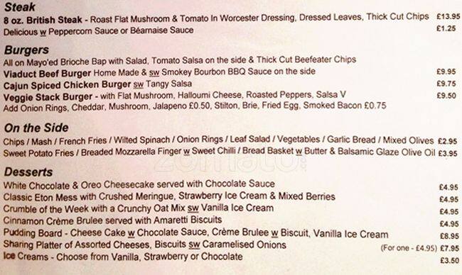 Menu at The Viaduct pub & bar, London, 221 Uxbridge Rd
