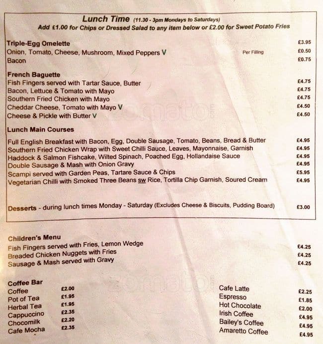 Menu at The Viaduct pub & bar, London, 221 Uxbridge Rd