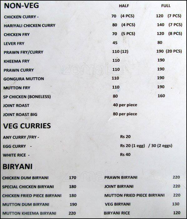 Menu at Best Biryani, Hyderabad, Near Community Hall
