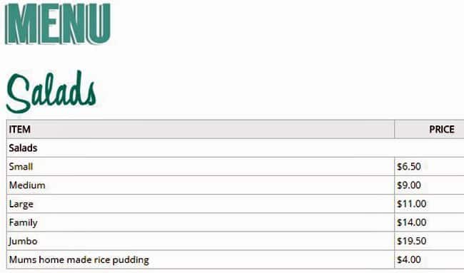 Menu at Fat Fish restaurant, Annandale