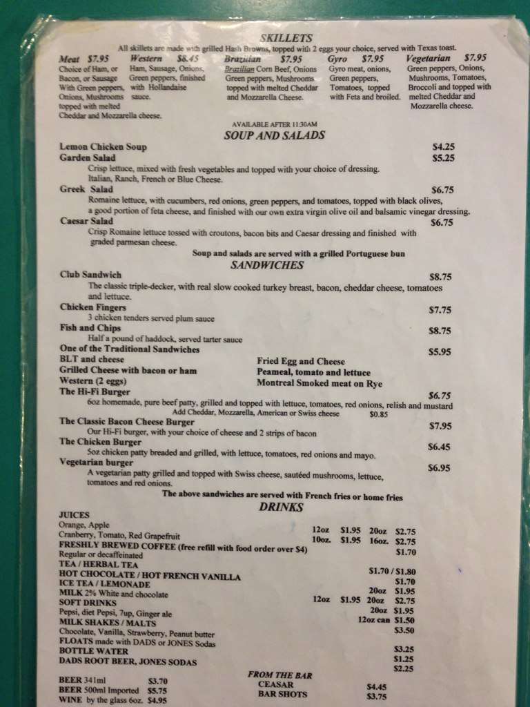 Menu at Campus Hi Fi restaurant, London