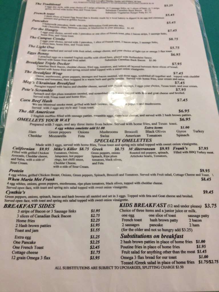 Menu at Campus Hi Fi restaurant, London