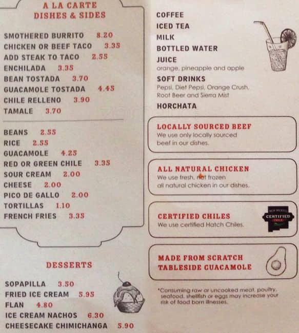 Menu at Tequileno Family Mexican Restaurant - Golden, Golden, W Colfax Ave