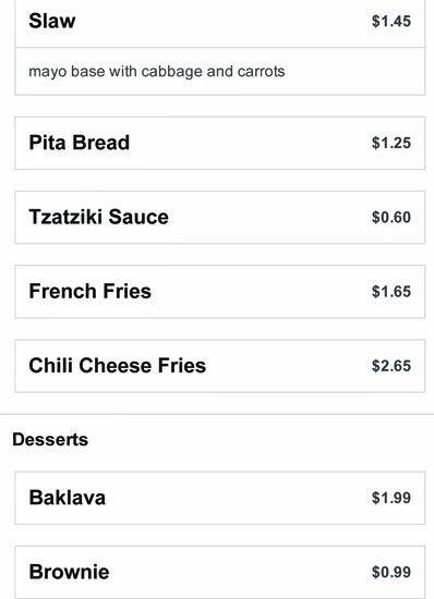 Menu at Little Village Grill restaurant, Charlotte, 710 W Trade St