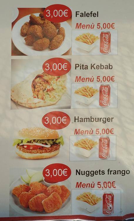 Menu at Doner Kebab House restaurant, Lisbon, R. Silva Carvalho 124