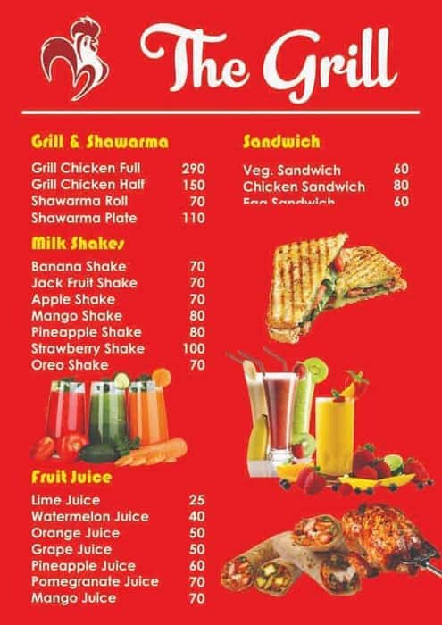 Menu of The Grill, BTM, Bangalore