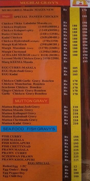 Menu at Magix's Paratha Roll, Bengaluru