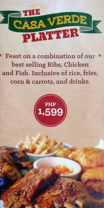 Menu at Casa Verde - U.P. Town Center BBQ, Quezon City