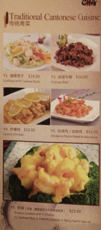 Menu at Cha restaurant, Wellington, 37 Courtenay Place