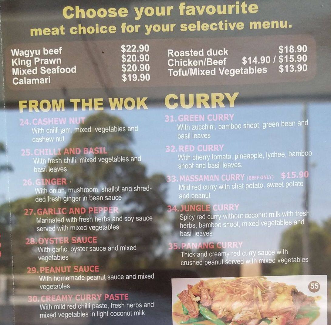 Menu at 360 Degrees Thai Eatery restaurant, Sylvania