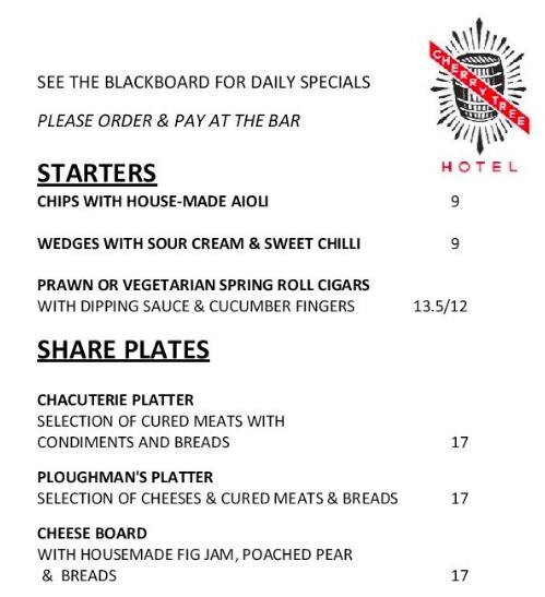 Cherry Tree Hotel Menu, Menu for Cherry Tree Hotel, Richmond, Melbourne ...