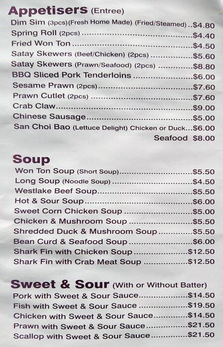 Menu at Favourite Kitchen restaurant, Wantirna