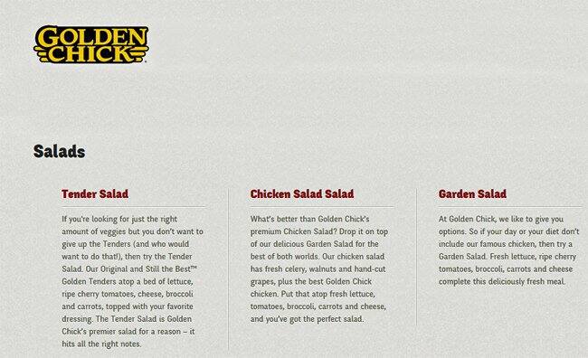 Menu at Golden Chick fast food, Plano, Independence Pkwy