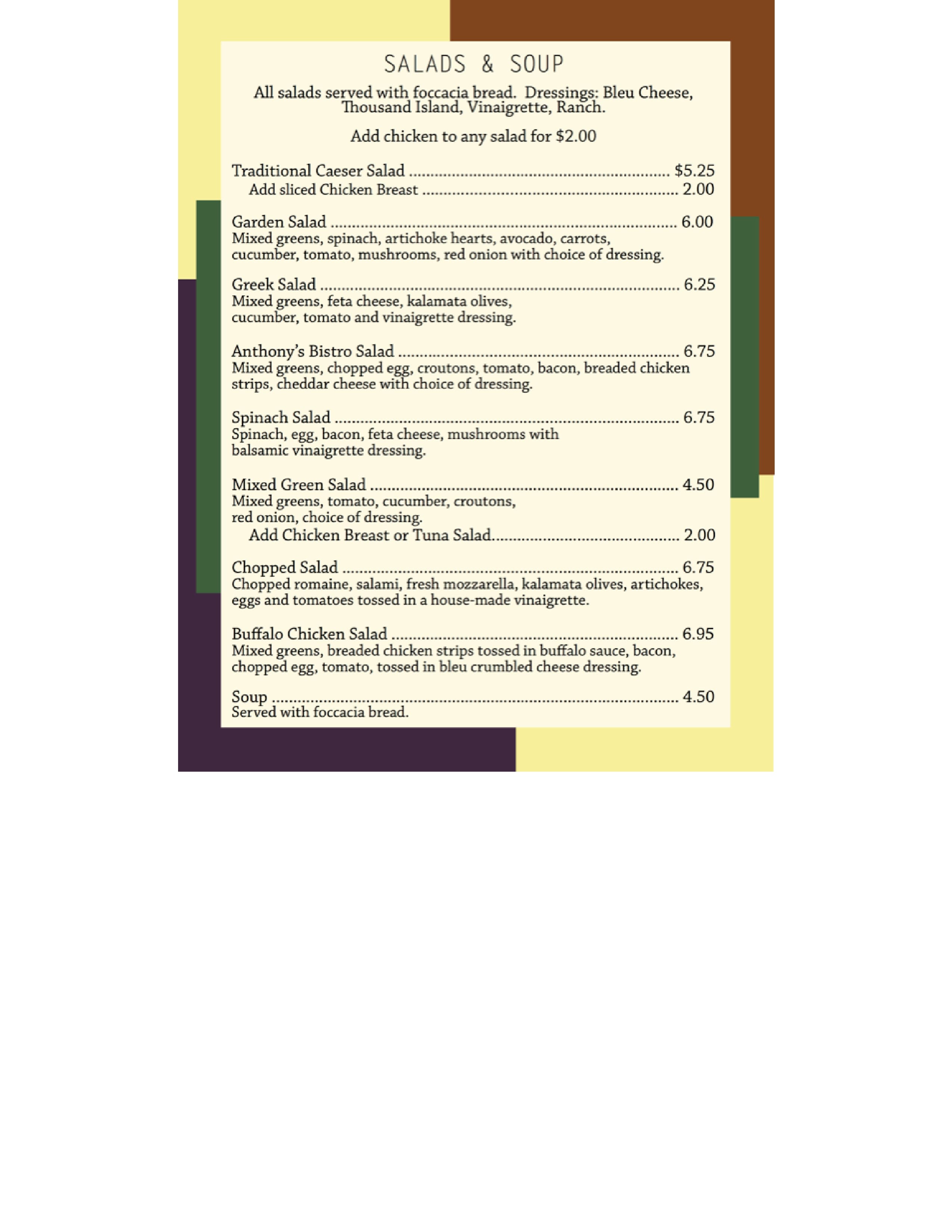 Menu at 3rd & U Café cafe, Davis