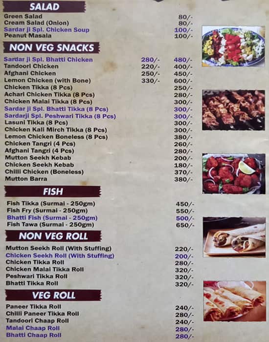 Menu at SARDAR JI CHICKEN CORNER (Rajouri garden), New Delhi, Shop No ...