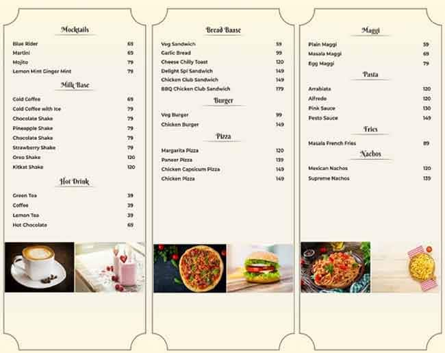 Menu at The Delight Cafe, Pune