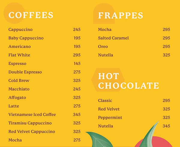 Menu of Communion Cafe, CBD-Belapur, Navi Mumbai