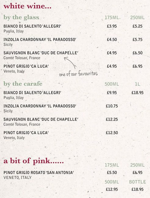 Menu at Red Peppers restaurant, Teddington, 53 Broad St