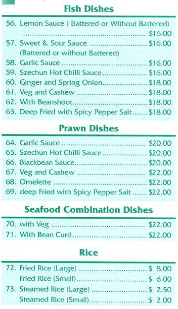 Carta de Canton House Chinese Restaurant, Doncaster East