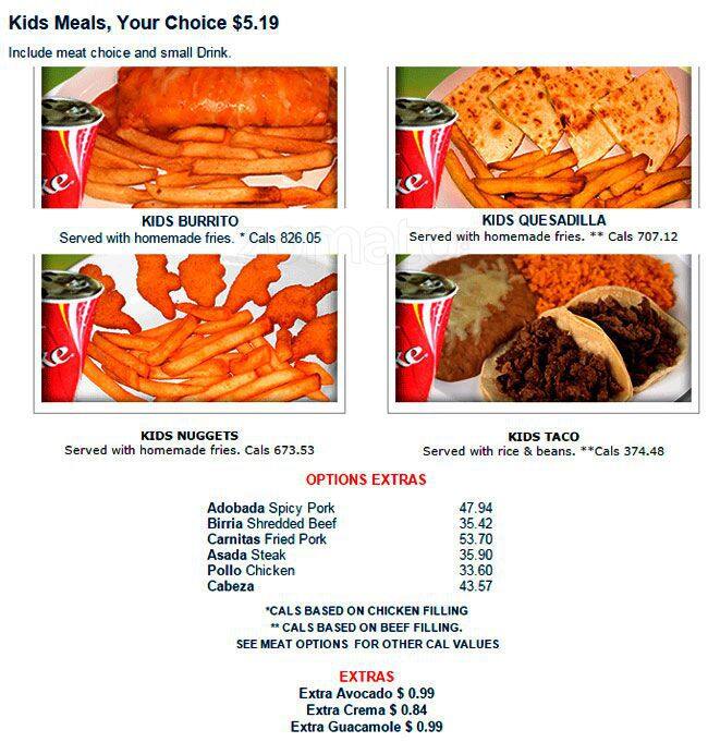 Menu at El Rinconsito Burien restaurant, Burien
