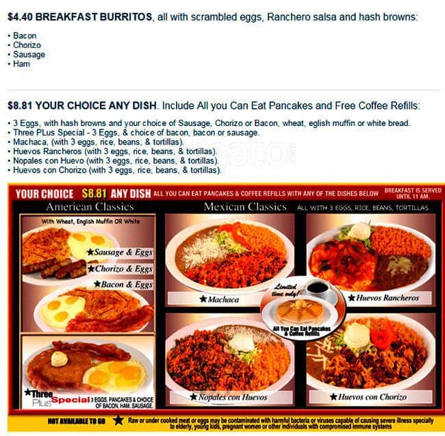 Menu at El Rinconsito Burien restaurant, Burien