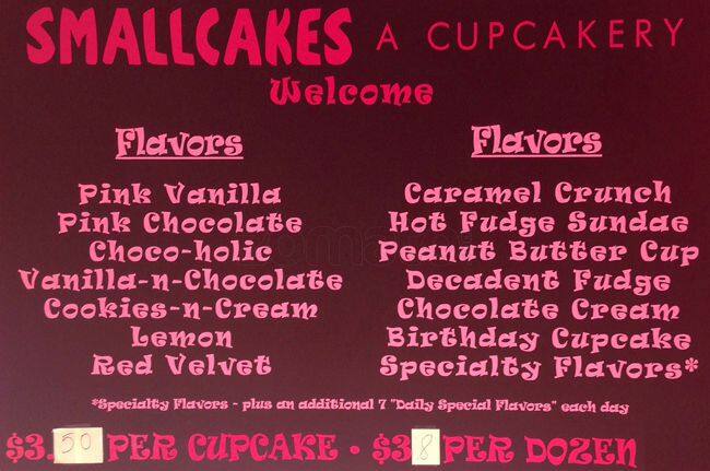 Menu at Smallcakes, Houston, US 290