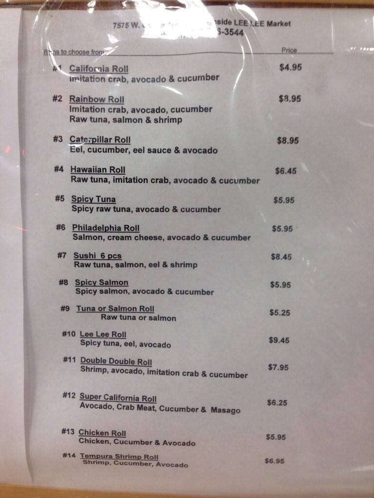 Menu at Boba Tea Heaven restaurant, Peoria