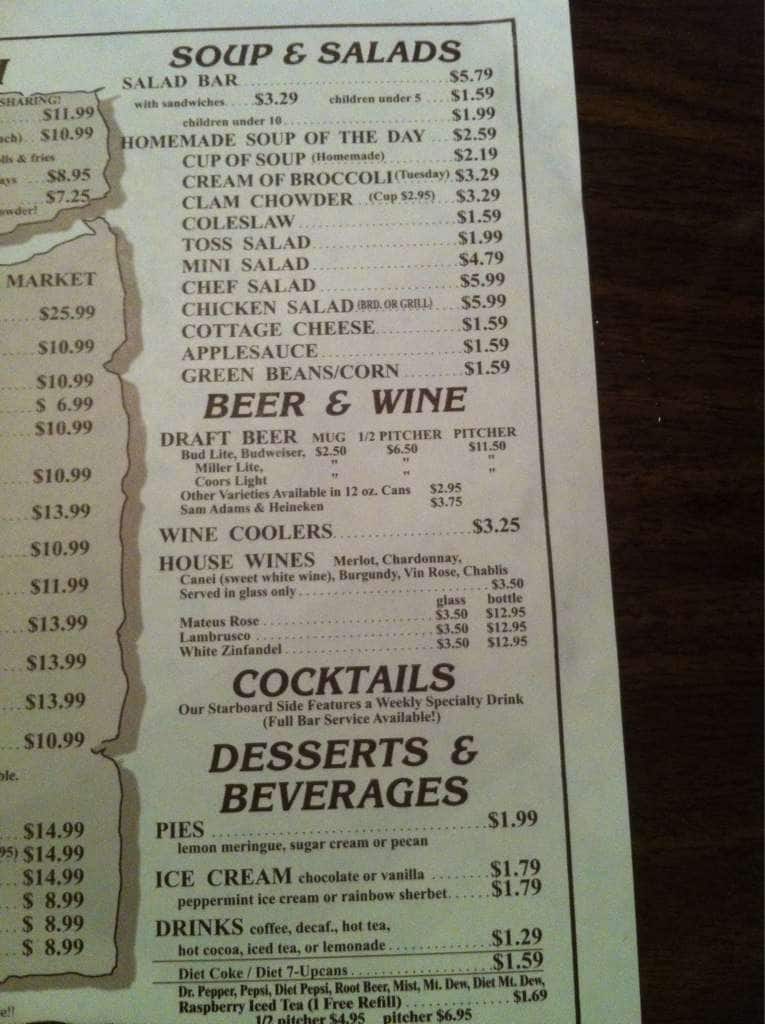 Menu at Galley restaurant, Decatur