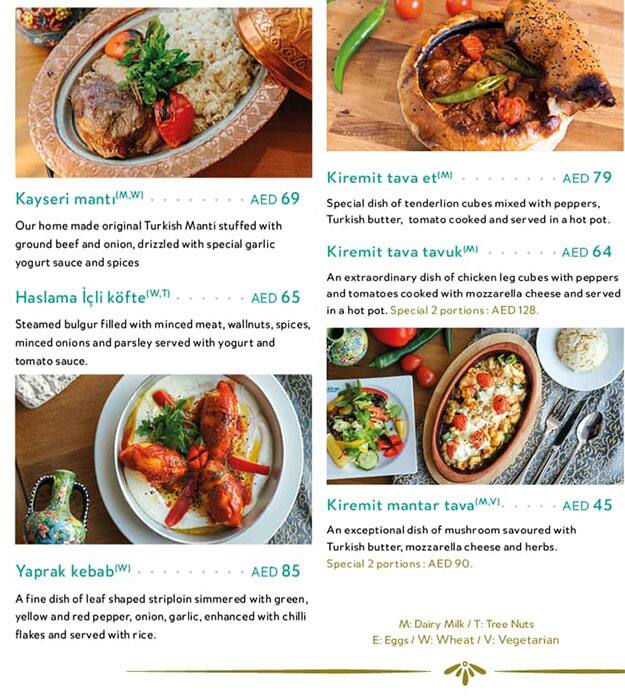 Menu at Kapadokya Turkish Kitchen restaurant, Dubai, Rose Park Hotel ...