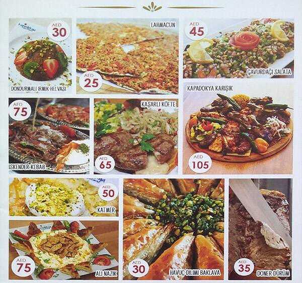 Kapadokya Turkish Kitchen, Al Barsha, Dubai का मेनू - Zomato