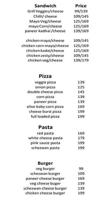 Menu of Pizza Point, Boisar, Mumbai