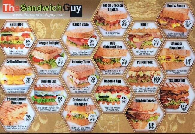 The Sandwich Guy Menu, Menu for The Sandwich Guy, Mall of Asia Complex ...