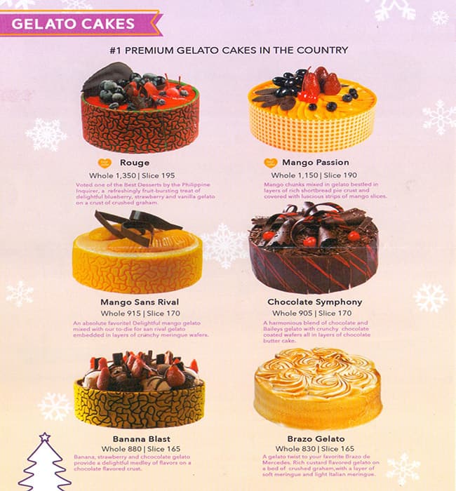 Cara Mia Cakes & Gelato Menu, Menu for Cara Mia Cakes & Gelato, Bago ...